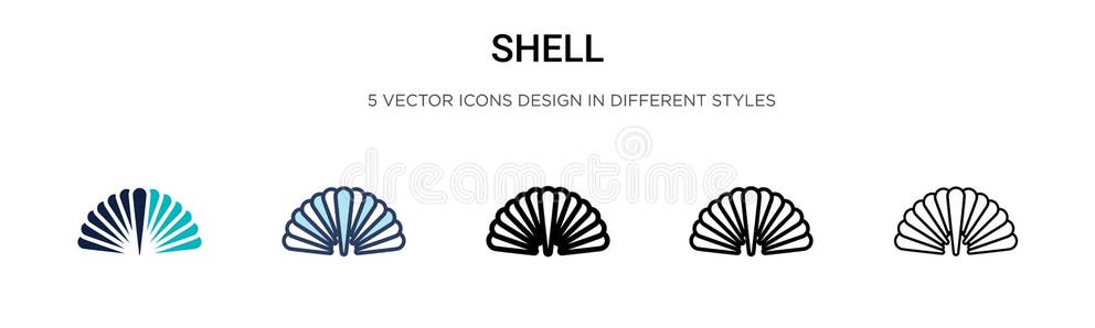 Shell Icon in Filled, Thin Line, Outline and Stroke Style. Vector ...