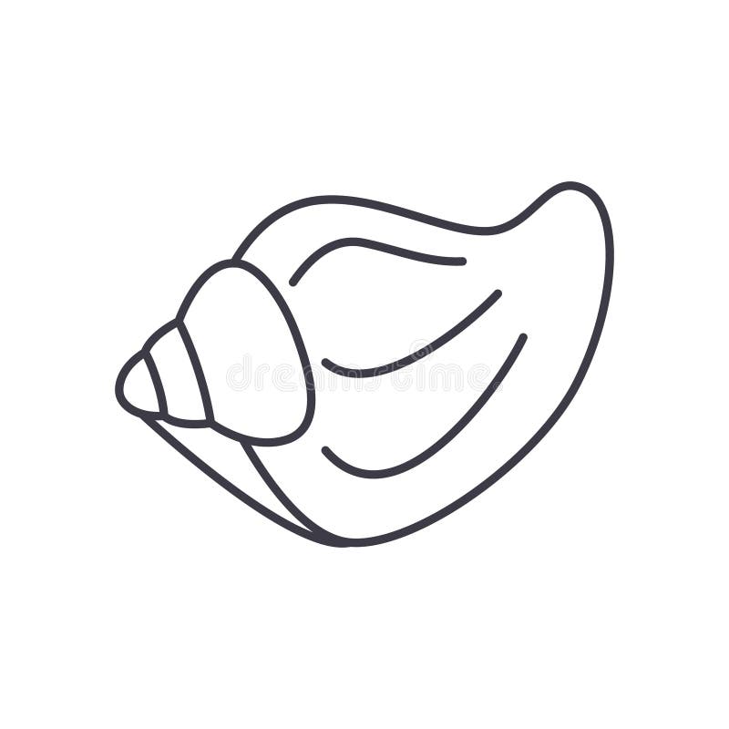 Spiral Shell Line Icon, Outline Symbol, Vector Illustration, Concept ...