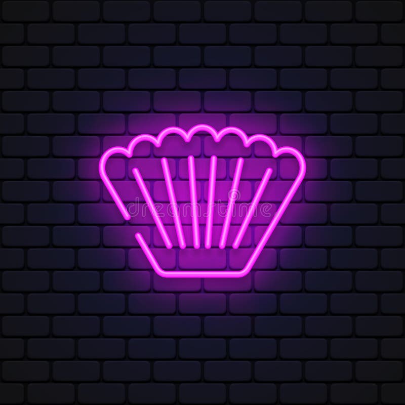 Shell Icon Neon, Great Design for Any Purposes. Vector Illustration ...
