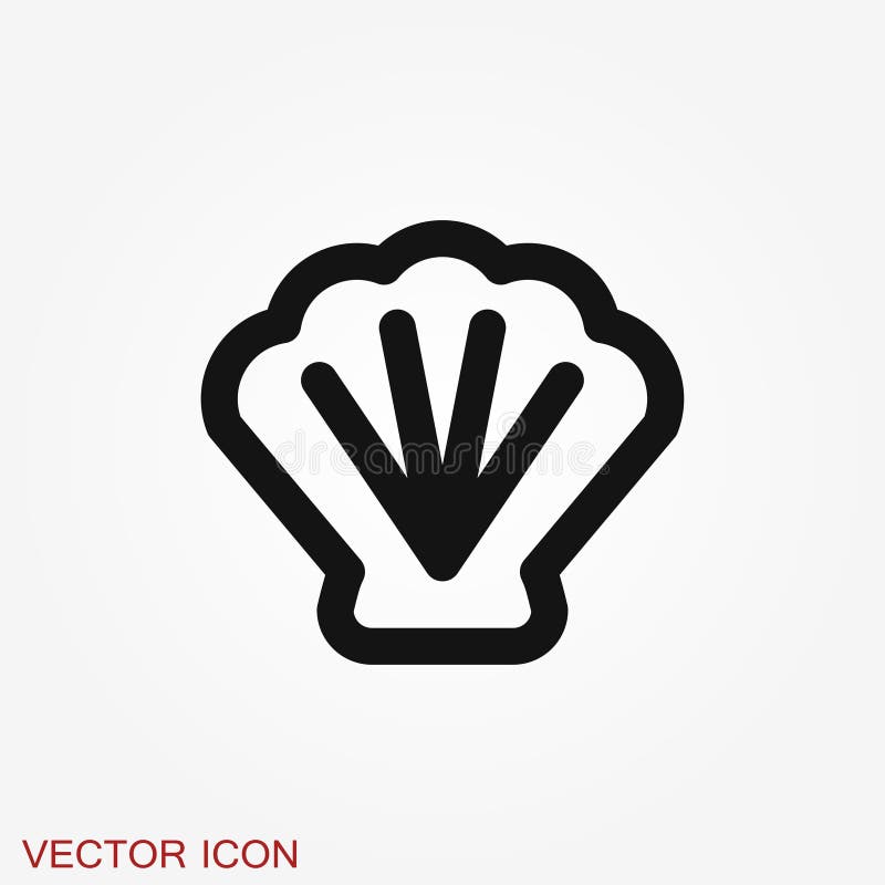 Shell Icon, Sea Animal Symbol Isolated on Background Stock Illustration ...