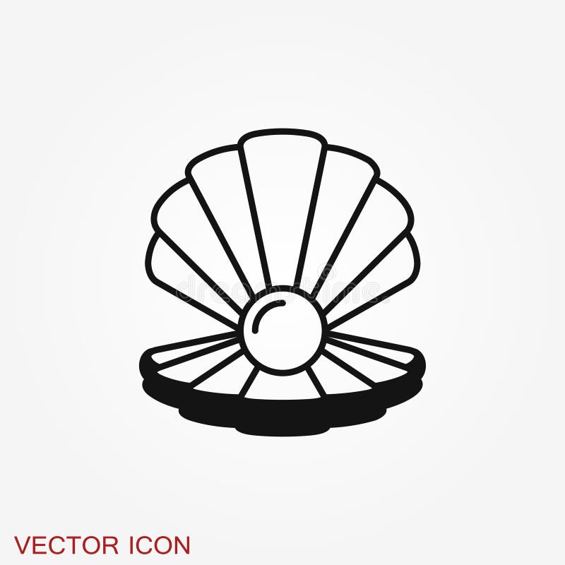 Shell Icon, Sea Animal Symbol Isolated on Background Stock Illustration ...