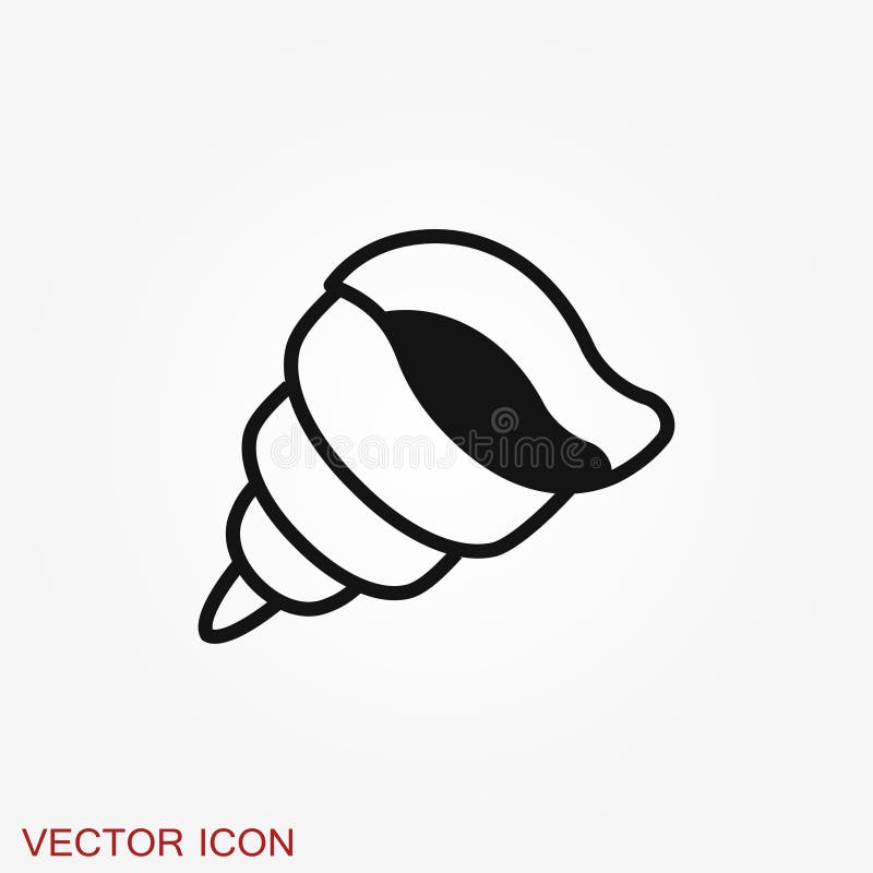 Shell Icon, Sea Animal Symbol Isolated on Background Stock Illustration ...