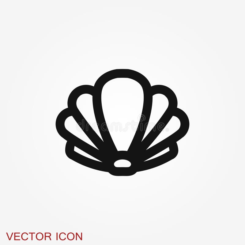 Shell Icon, Sea Animal Symbol Isolated on Background Stock Illustration ...