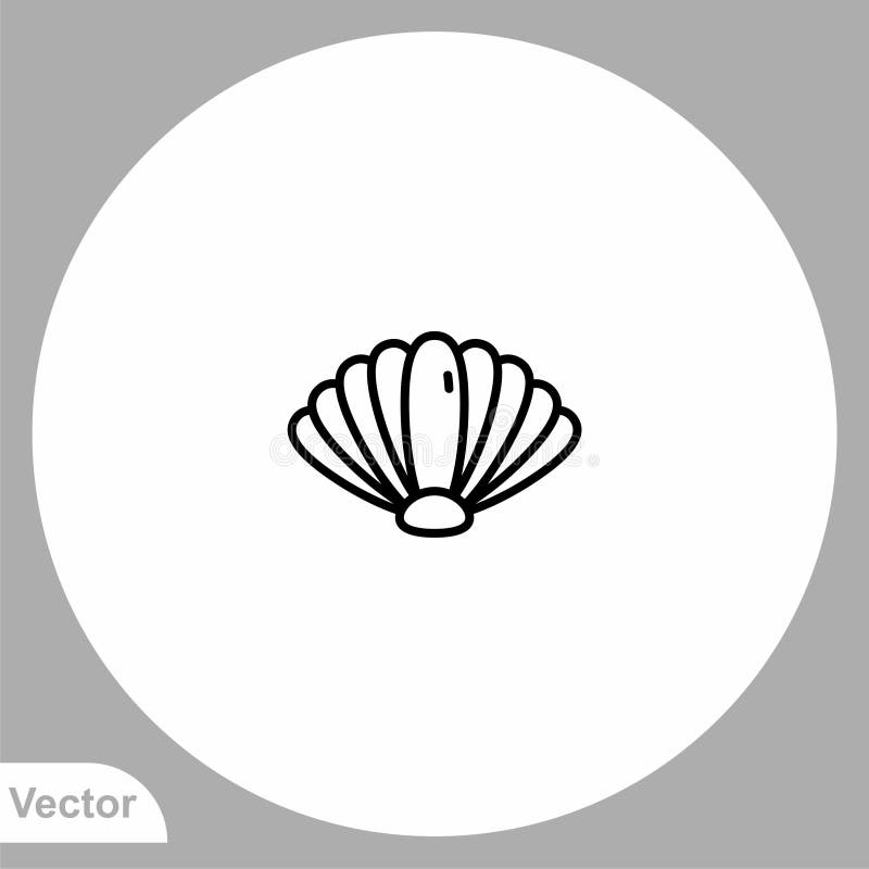 Shell Vector Icon Sign Symbol Stock Vector - Illustration of beach ...