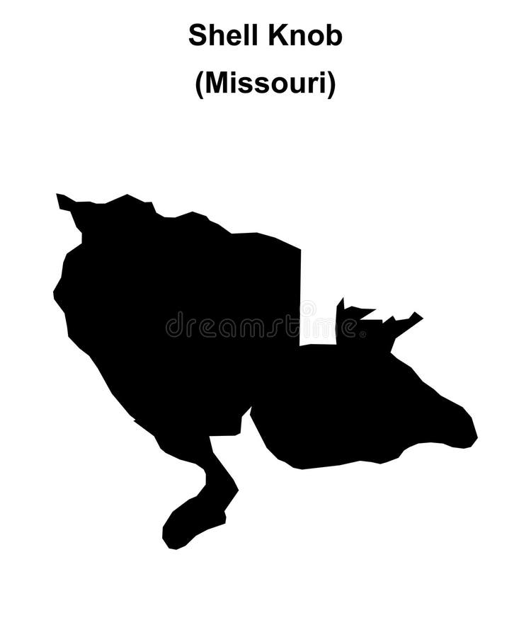 Shell Knob outline map stock vector. Illustration of boundaries - 387459395