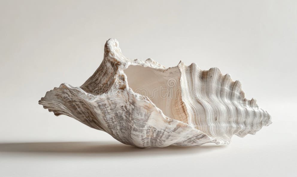 A Shell is Laying on a White Surface Stock Illustration - Illustration ...