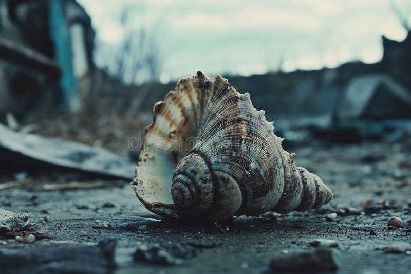 A Shell Lies on the Ground in Front of a Building, Possibly after a ...