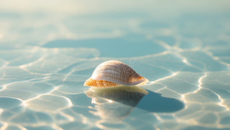 The Shell Light and Shadow at the Clear Bottom of the Lake Stock Photo ...