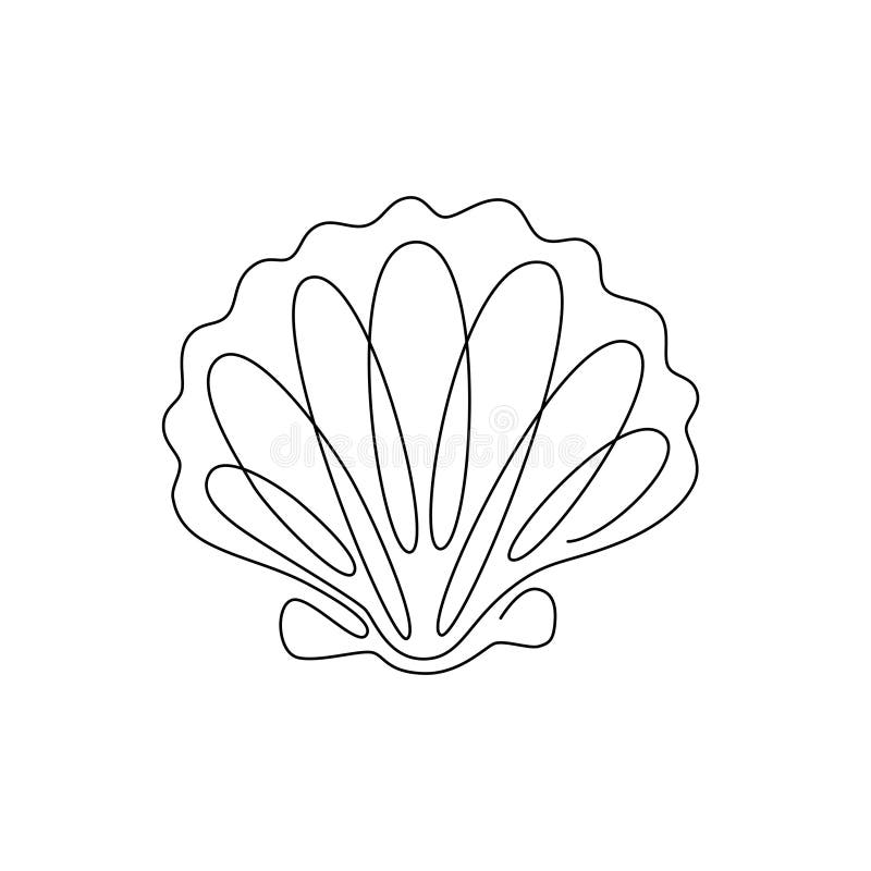 Shell Continuous Line Stock Illustrations – 319 Shell Continuous Line ...