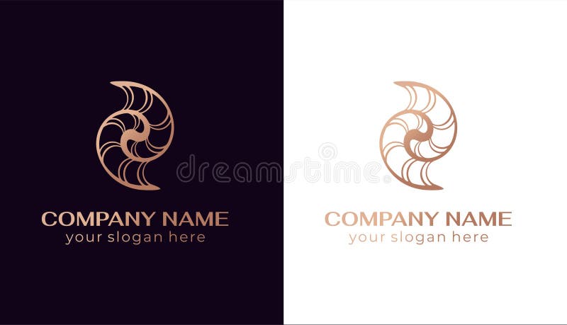 Shell Logo. Modern Seashell, Naulilus. Elegant Linear Logo. Template To ...