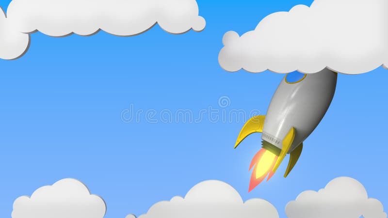 SHELL Logo on a Rocket Mockup. Editorial Success Related Loopable 3D ...