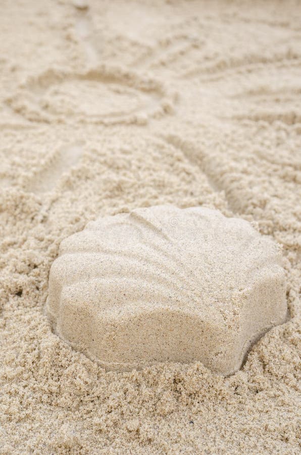Shell made of sand stock image. Image of sand, summertime - 30708229