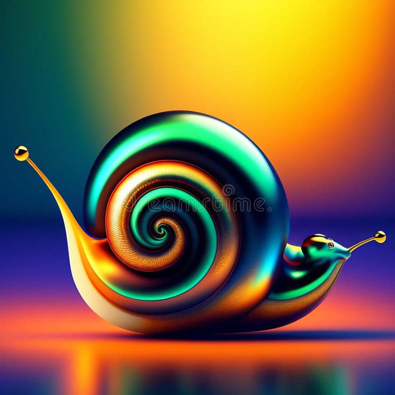 A Snail with a Spiral Shell - Ai Generated Images Stock Illustration ...