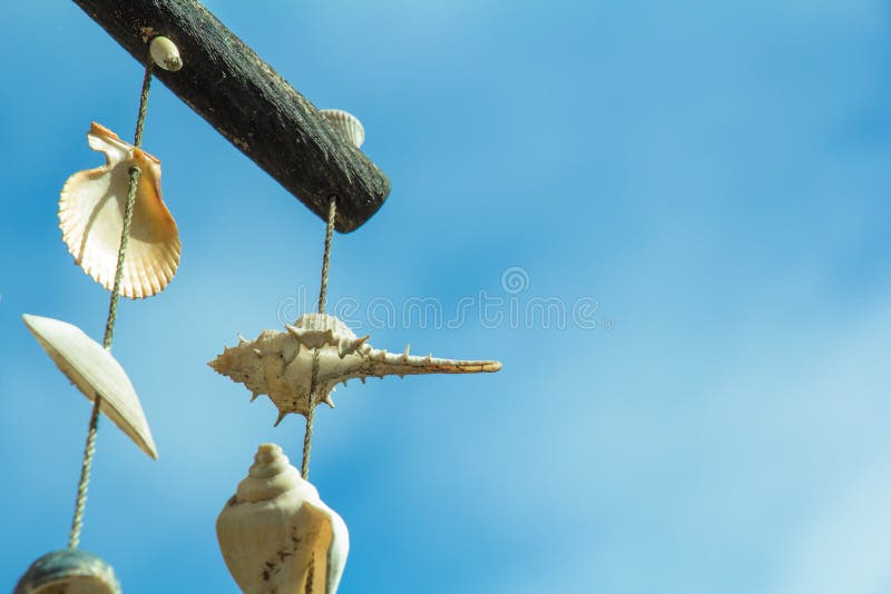 Sea Shell Mobile Hanging Decoration in the Shop. Stock Photo - Image of ...
