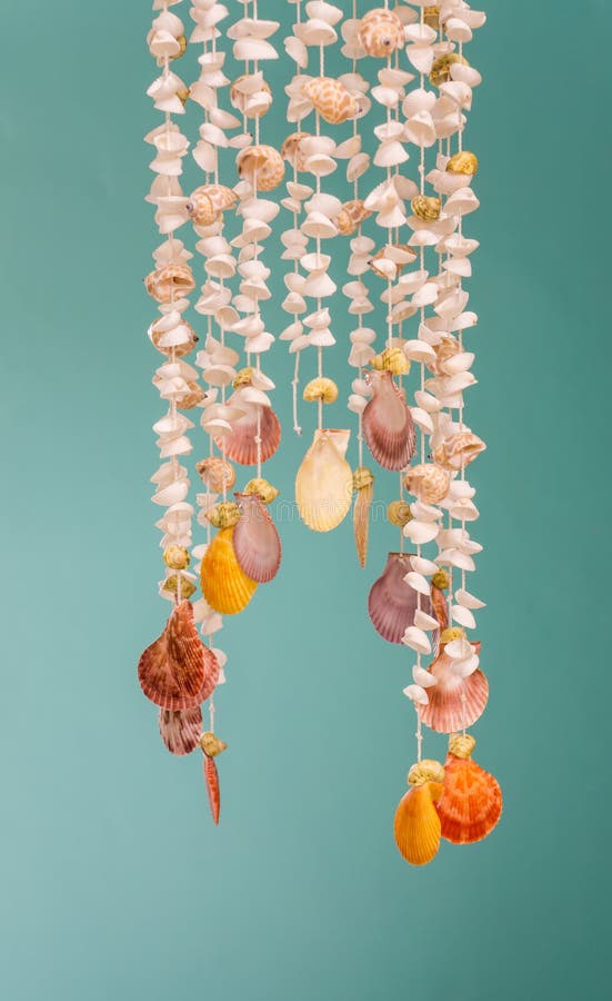 Sea Shell Mobile Hanging Decoration in the Shop. Stock Photo - Image of ...
