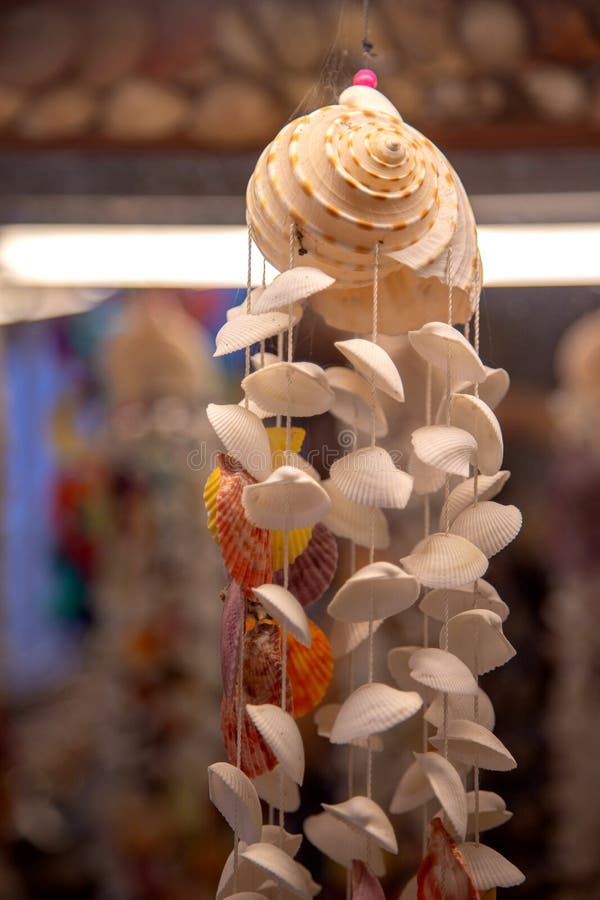 Shell Mobile Handmade Art Object Decor Stock Image - Image of ...