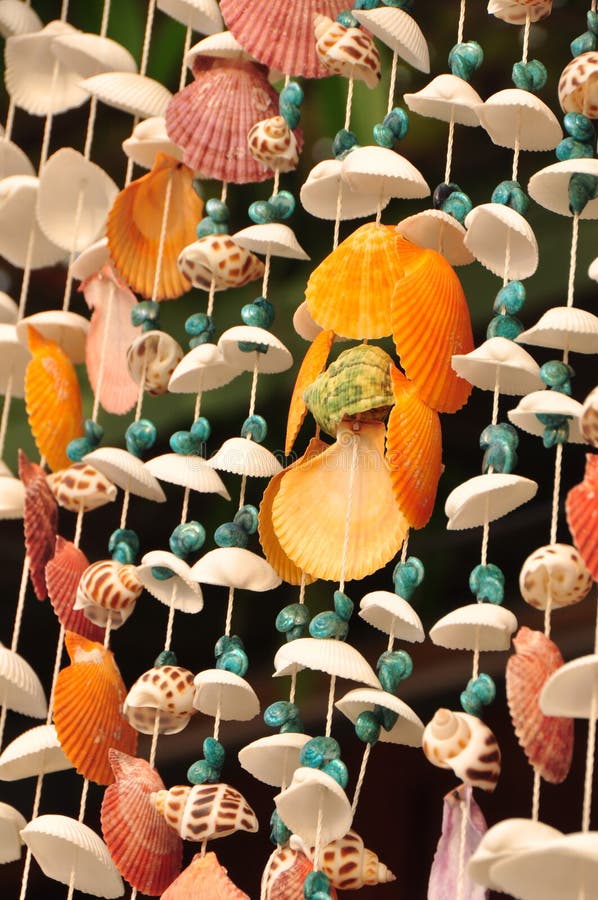 Sea Shell Mobile Hanging Decoration in the Shop. Stock Photo - Image of ...