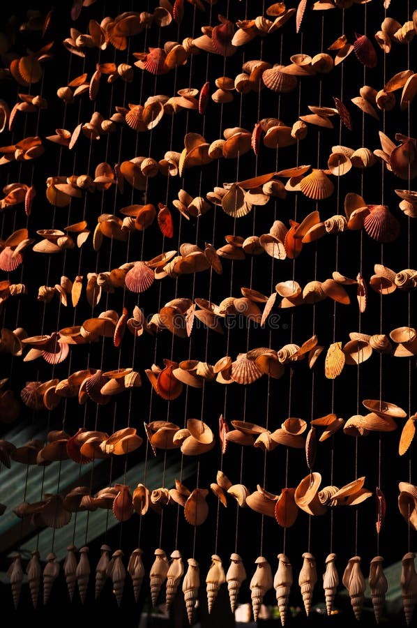 Sea Shell Mobile Hanging Decoration in the Shop. Stock Photo - Image of ...