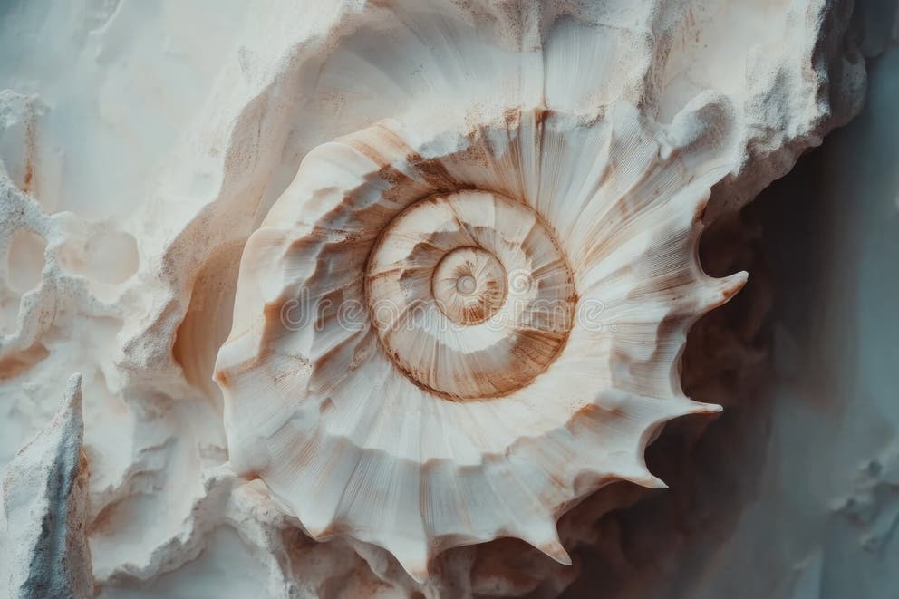 A Shell Mounted on a Wall with a Focus on Its Details Stock Photo ...