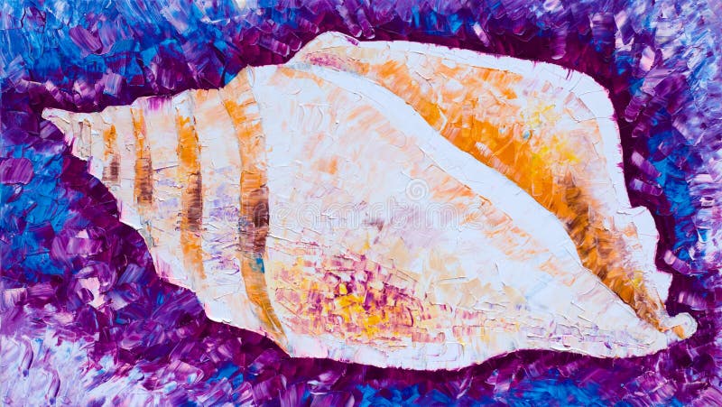 Shell oil painted stock illustration. Illustration of orange - 14154882