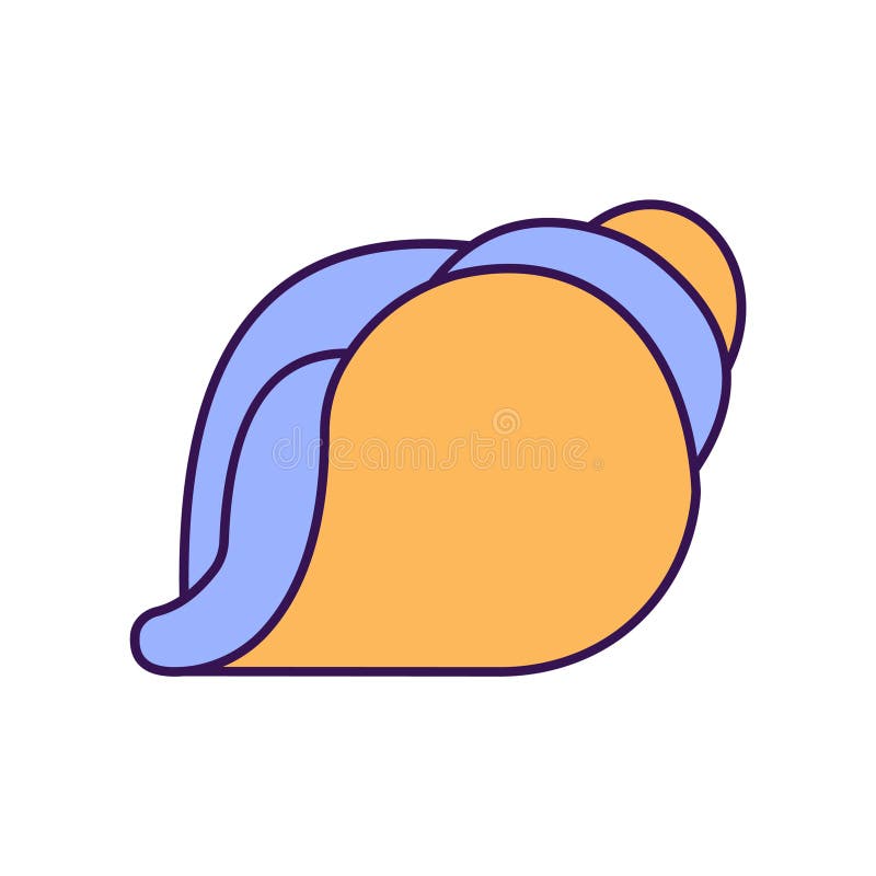Shell Outline with Colors Fill Vector Icon that Can Easily Edit or ...