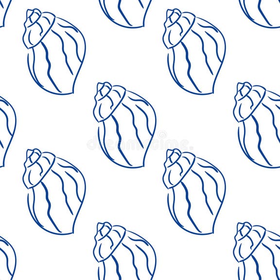Shell Pattern Design Featuring Stylized Conch Shells on a Clean ...