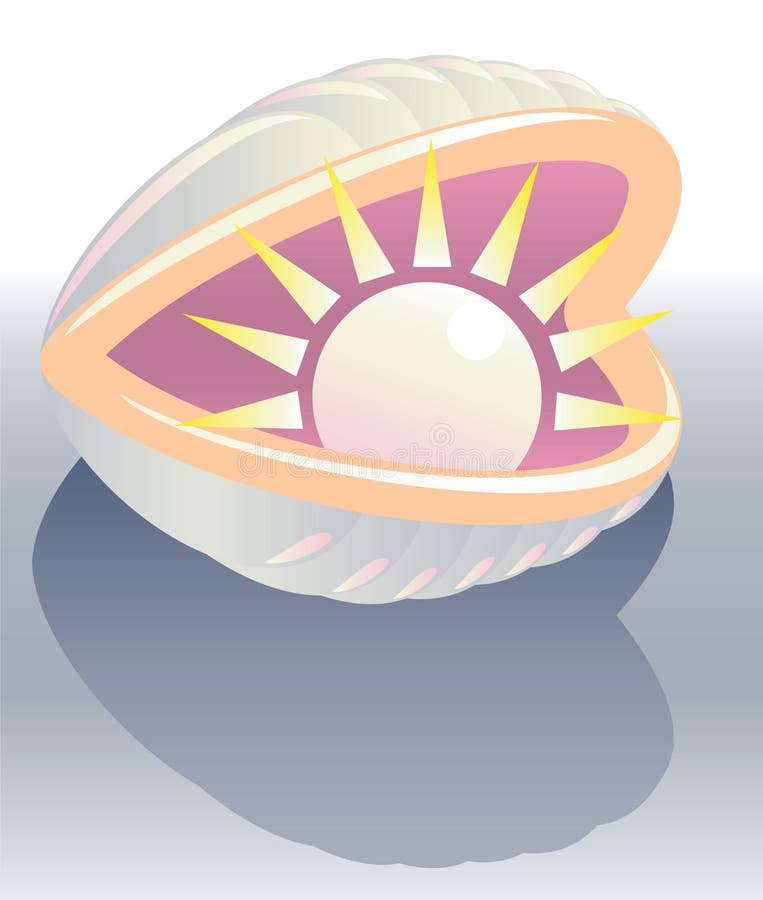 A Shell with a Pearl Inside Stock Vector - Illustration of shell ...