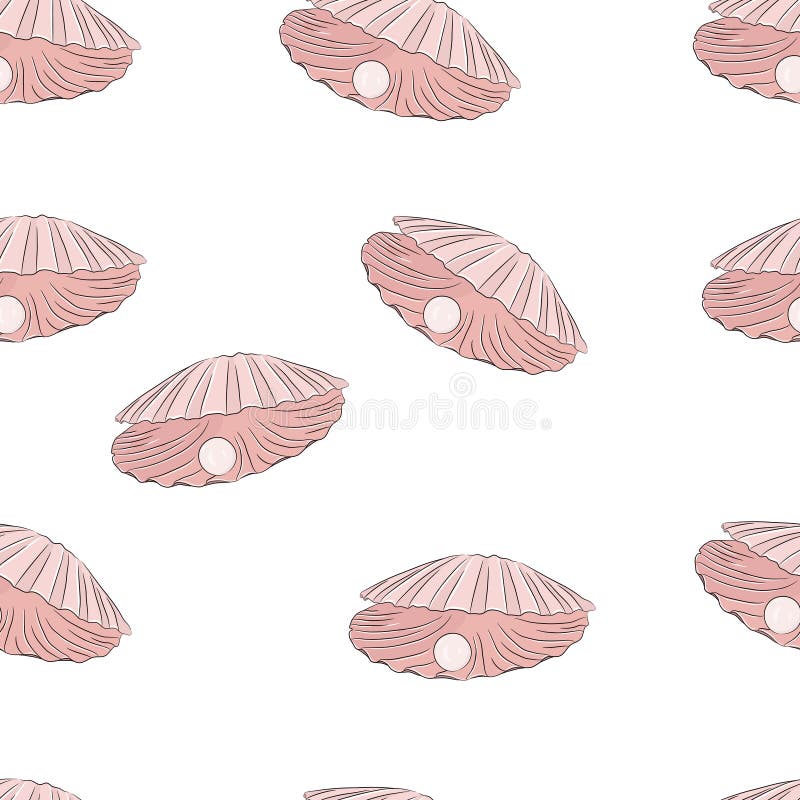 Sea shell seamless border stock vector. Illustration of exotic - 179836035