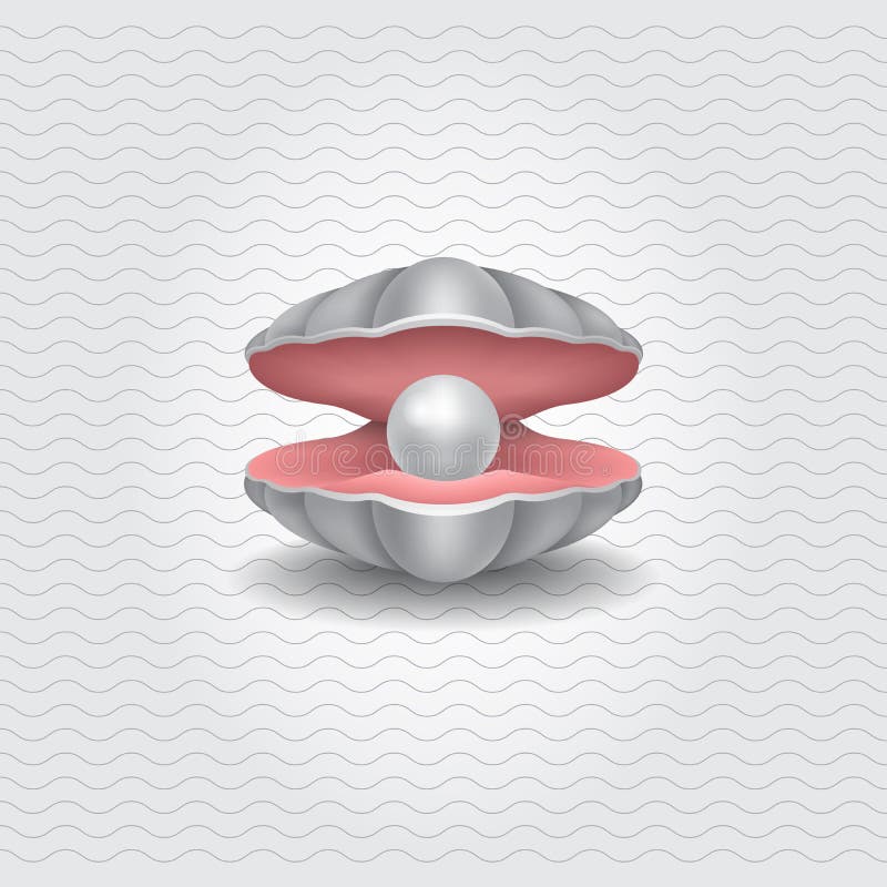 Shell with a Pearl, Realistic Vector Object. Stock Vector ...