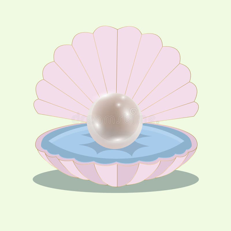 Shell with Pearls. Cartoon Pearl Shell Stock Vector - Illustration of ...