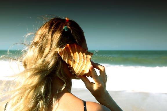 Shell phone stock photo. Image of ocean, blue, female - 8082956
