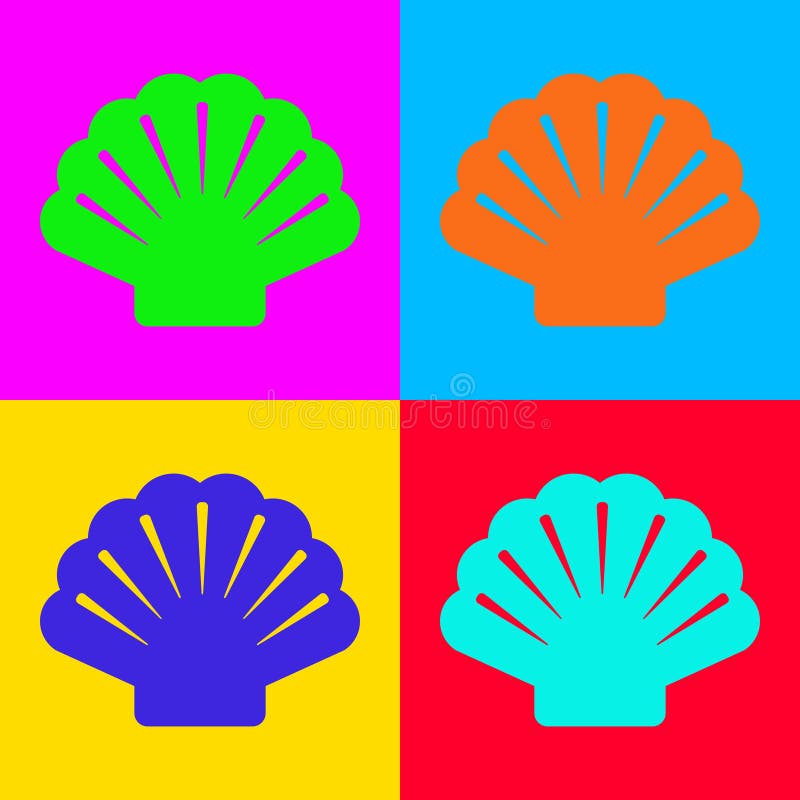 Shell and pop-art stock vector. Illustration of popart - 164902249