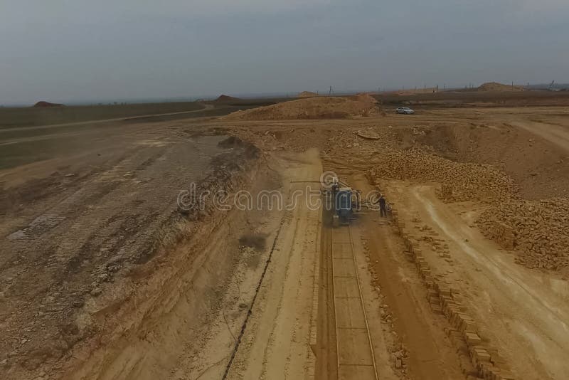 Shell Quarry Quarry. Cutting a Seashell into Blocks Right Away I Stock ...