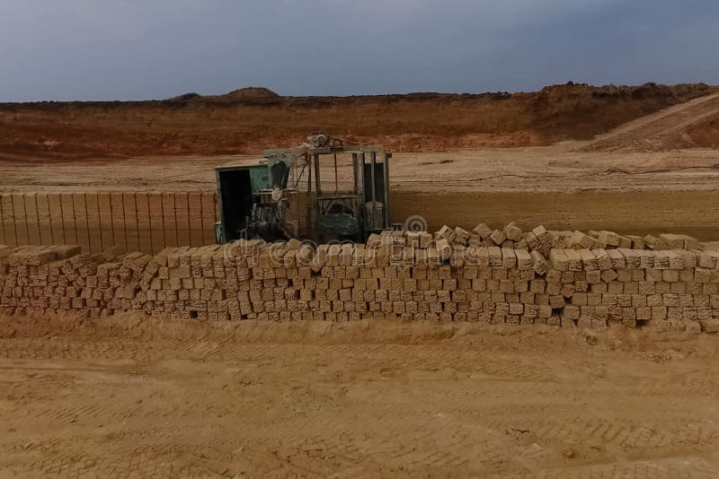 Shell Quarry Quarry. Cutting a Seashell into Blocks Right Away I Stock ...