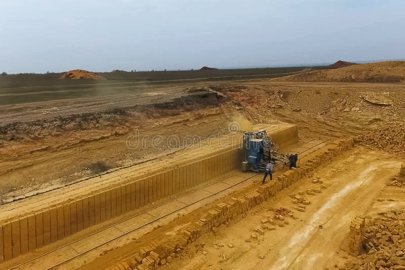 Shell Quarry Quarry. Cutting Seashell into Blocks Right Away in Stock ...