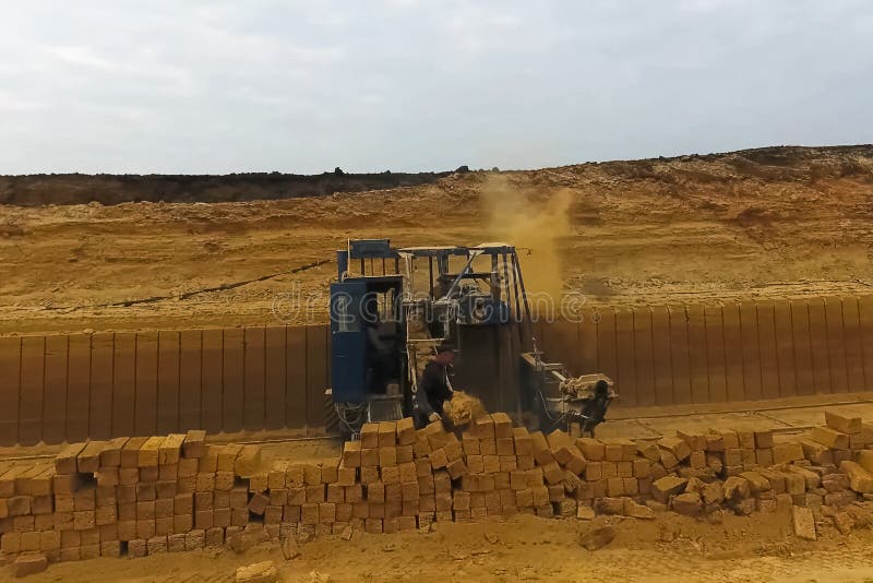 Shell Quarry Quarry. Cutting Seashell into Blocks Right Away in Stock ...