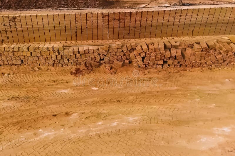 Shell Quarry Quarry. Cutting Seashell into Blocks Right Away in Stock ...