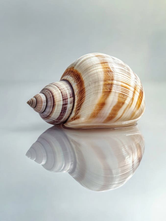 Shell on Reflective Surface Stock Illustration - Illustration of design ...