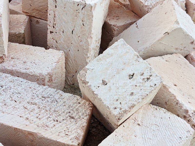 Shell Rock Blocks at the Construction Site Stock Photo - Image of site ...