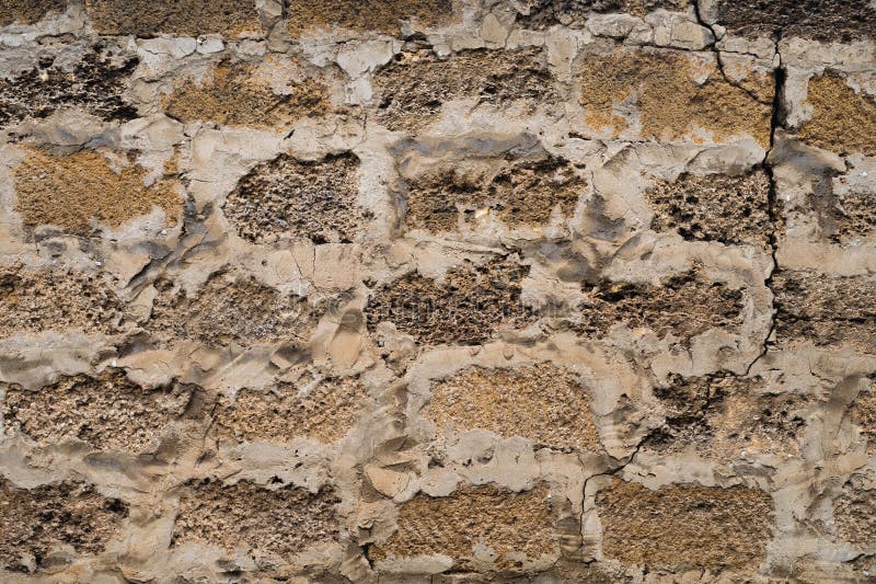 Shell Rock Blocks Background. the Wall is Made of Crimean Brick. Stock ...