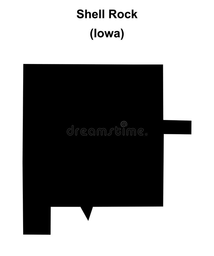 Shell Rock outline map stock illustration. Illustration of iowa - 387207627