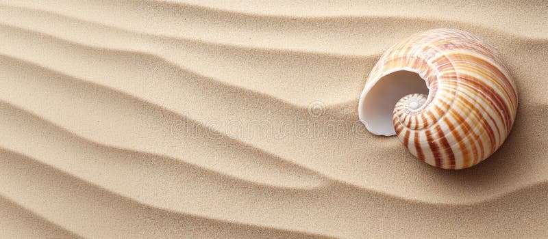 Shell on Sand with Wavy Patterns, Natural Beauty Stock Image - Image of ...