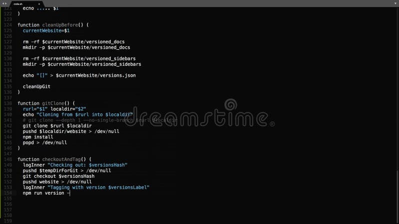 Shell Script Source Code Typing Effect. Shell Script Ticker Colored ...