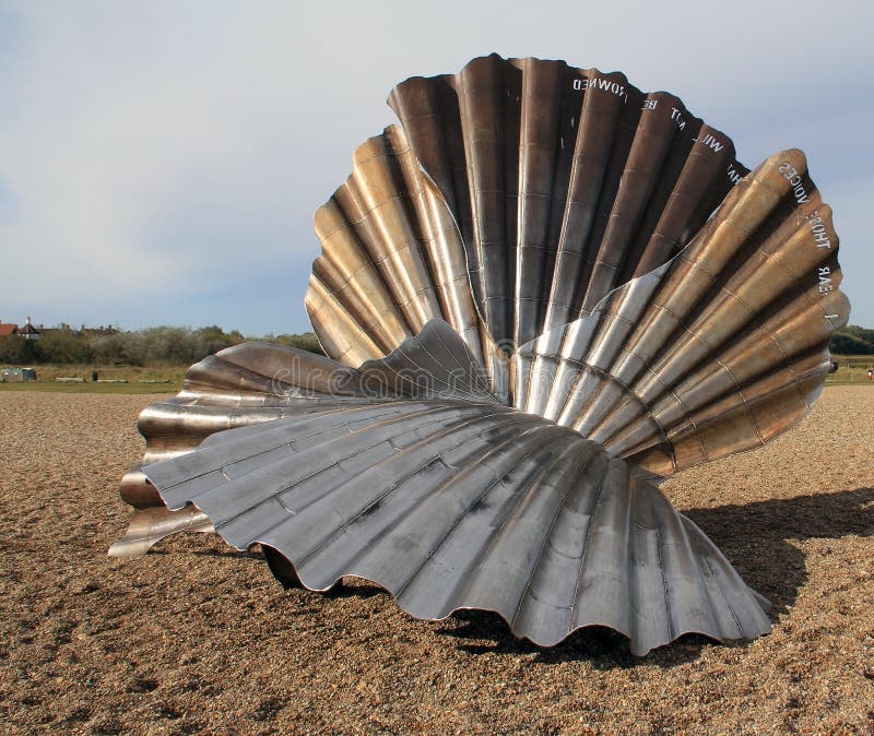 Shell sculpture stock image. Image of beach, united, suffolk - 58212215