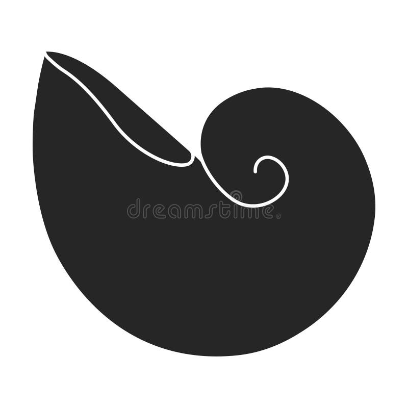 Shell Sea Vector Black Icon. Vector Illustration Sea Shell on White ...
