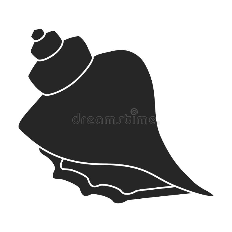 Shell Sea Vector Black Icon. Vector Illustration Sea Shell on White ...