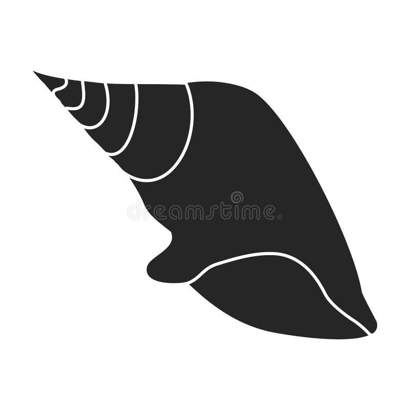 Shell Sea Vector Black Icon. Vector Illustration Sea Shell on White ...