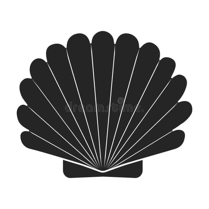 Shell Sea Vector Black Icon. Vector Illustration Sea Shell on White ...