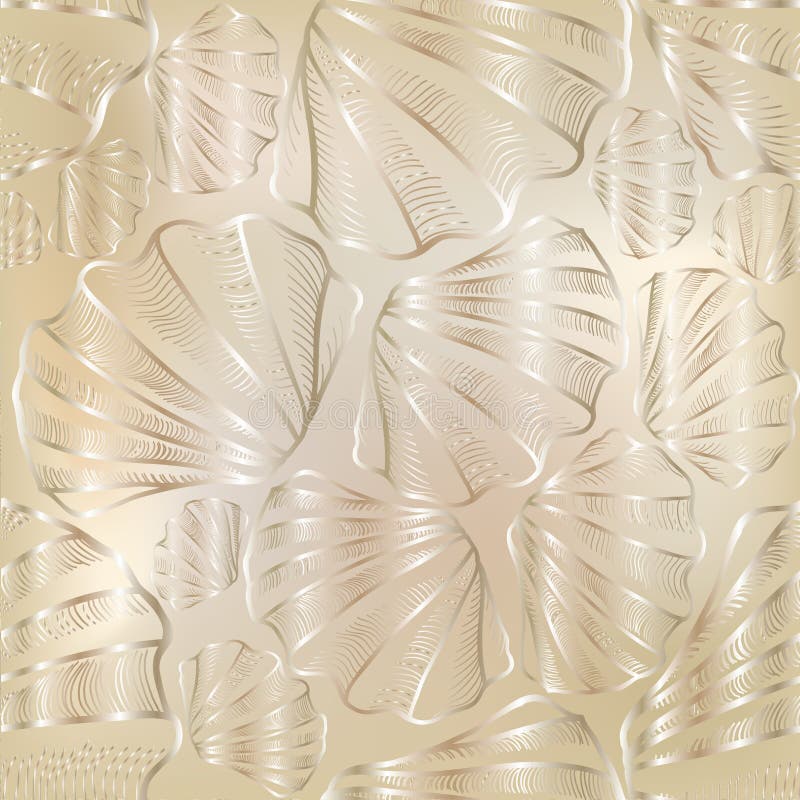 Sea shell seamless pattern stock vector. Illustration of black - 26958426