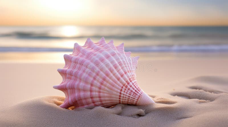 Shell seashell pink stock illustration. Illustration of color - 321305026